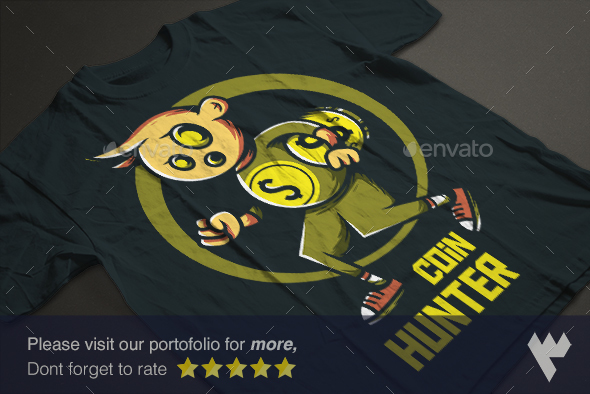 Dollar Coin Hunter - T-Shirt Design, T-Shirts | GraphicRiver