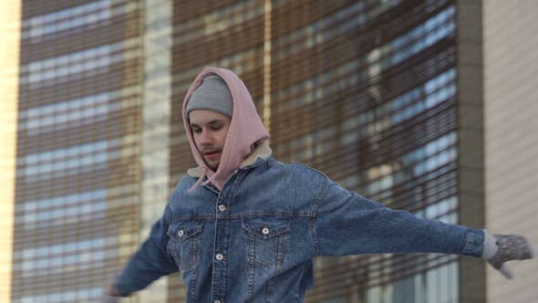 Young Guy Is Dancing Outdoors, Stock Footage | VideoHive