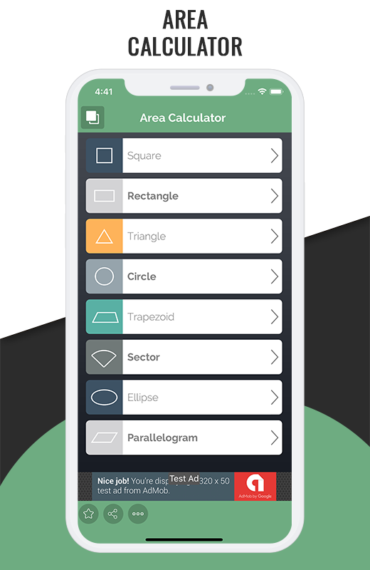 Area Calculator for iOS - Full Application with PSD by ExpressTemplate
