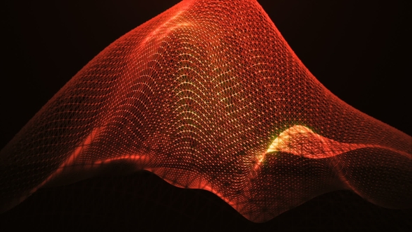 Loopable Fly Under Red Plexus Landscape, Motion Graphics | VideoHive