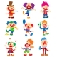 Clown Character Vector Performing Different Fun, Vectors | GraphicRiver