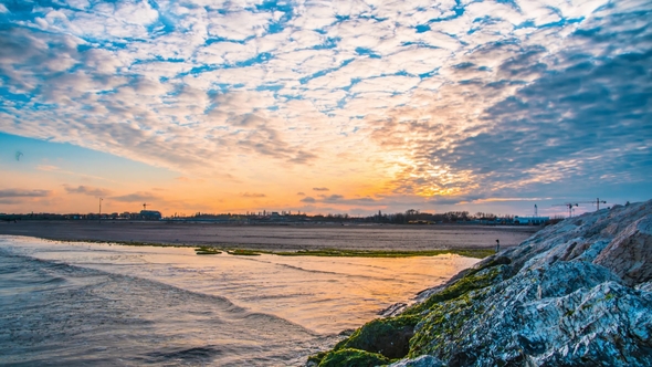 on the Seashore on the Sunset, Stock Footage | VideoHive
