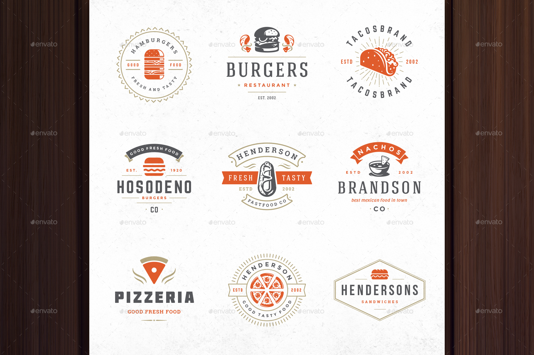 36 Fast Food Logos and Badges, Web Elements | GraphicRiver