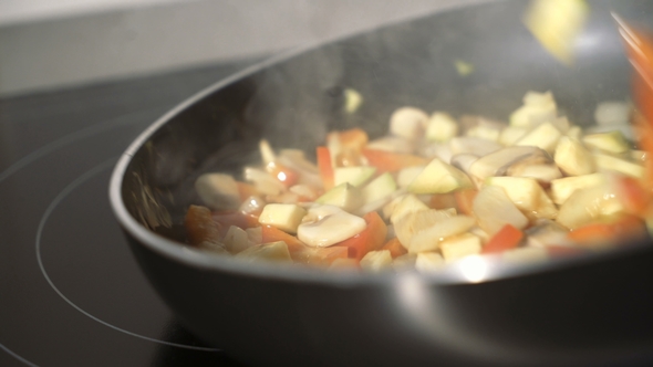 Man Cooking Vegetable Stew, Stock Footage | VideoHive
