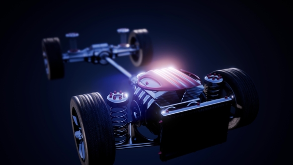 Car Chassis with Engine, Motion Graphics | VideoHive