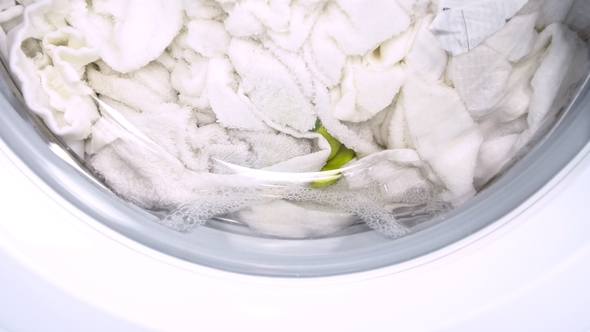 Washing Machine Washes White Clothing and Sheets, Stock Footage | VideoHive