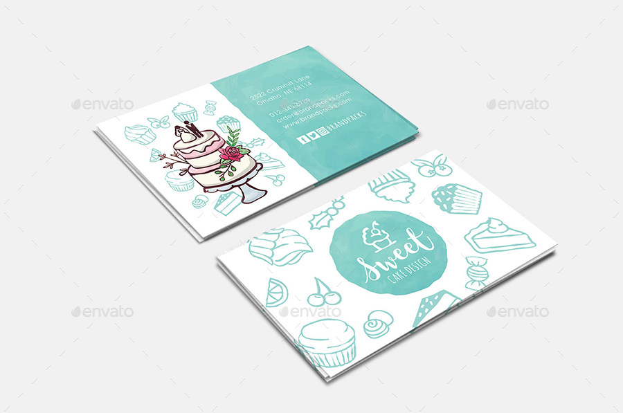 Cake Shop Business Card Template, Print Templates | GraphicRiver