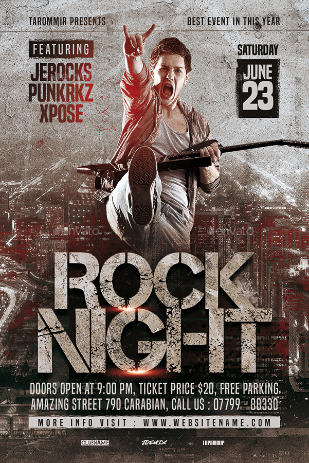 Rock Night Flyer, Print Templates | GraphicRiver