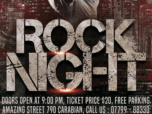 Rock Night Flyer, Print Templates | GraphicRiver