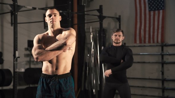 Handsome Confident Sportsmen Posing at Camera, Stock Footage | VideoHive