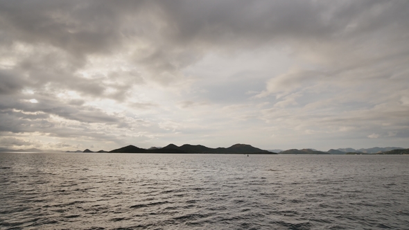 Evening Ocean View From the Floating Ferry, Stock Footage | VideoHive