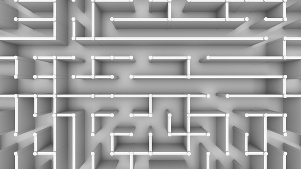 Flight Over a Big Maze Top Down View, Motion Graphics | VideoHive
