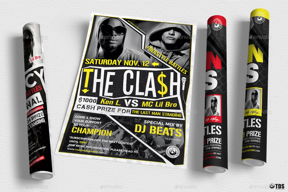 Freestyle Rap Battle Flyer Bundle V1, Print Templates | GraphicRiver