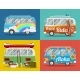 Four Hippie Vans, Vectors | GraphicRiver