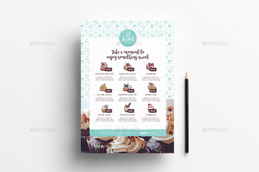 Cake Shop Menu Template, Print Templates | GraphicRiver