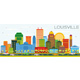 Louisville Kentucky USA City Skyline with Color Buildings and Blue Sky ...