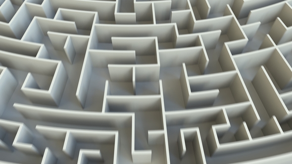 FINISH Word in the Center of a Round Maze, Motion Graphics | VideoHive