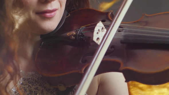 Music Player with Violin and Fiddlestick in Hand at Philharmonic, Stock ...