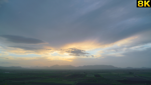 Spacious Bright Sunset on Plain, Stock Footage | VideoHive