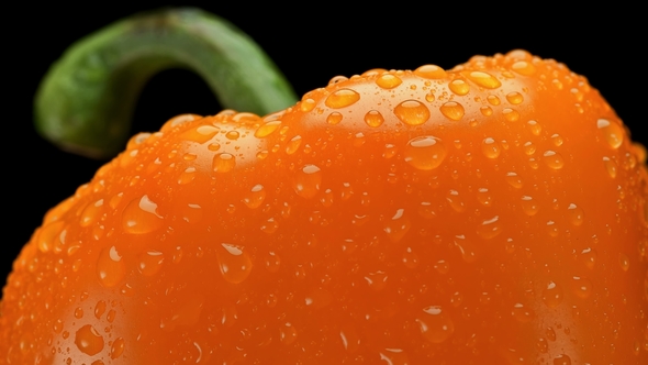 Yellow Bell Pepper with Water Drops, Stock Footage | VideoHive