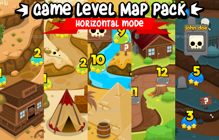 Game Level Map Pack 3, Game Assets | GraphicRiver