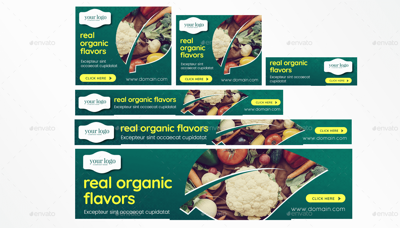Organic Food Banner Pack, Web Elements | GraphicRiver