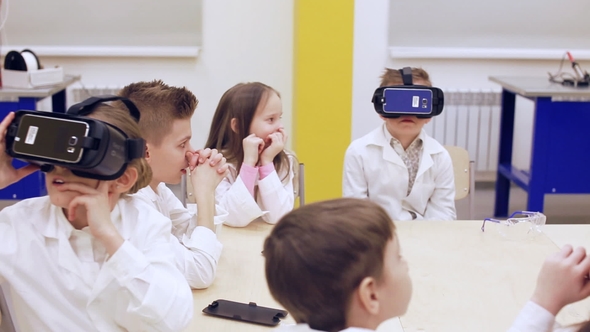 Science and Technology for Children in a Modern School, Stock Footage