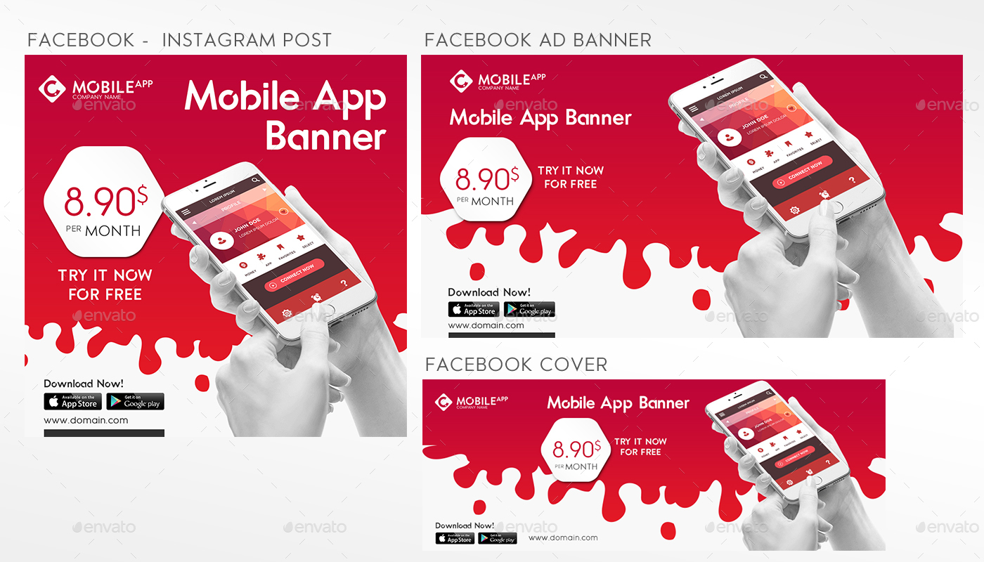 Mobile App Banner Pack, Web Elements | GraphicRiver