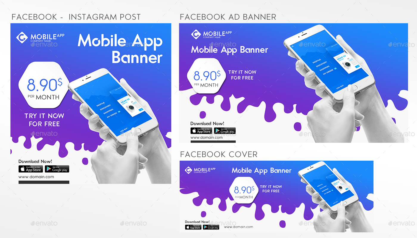 Mobile App Banner Pack, Web Elements | GraphicRiver