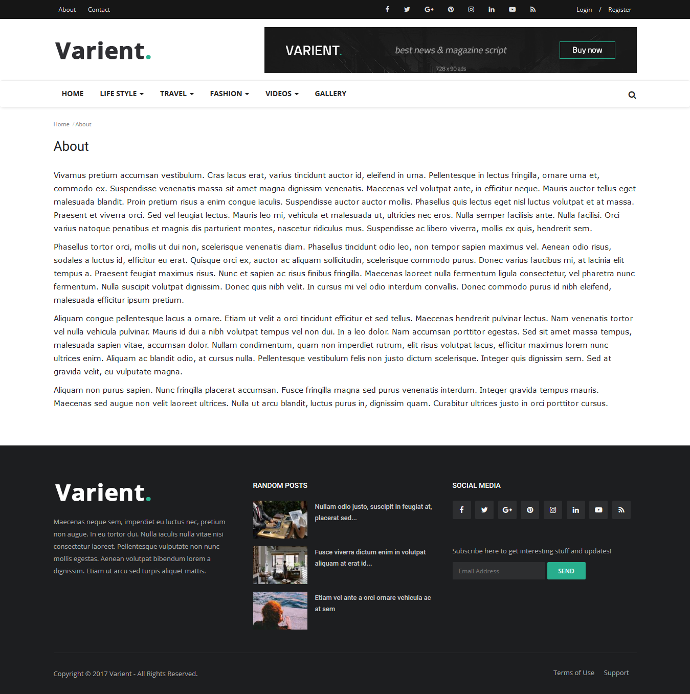 Varient - News & Magazine Script by Codingest | CodeCanyon