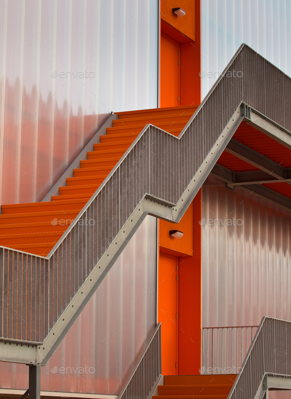 Modern Fire escape stairs Stock Photo by CreativeNature_nl | PhotoDune