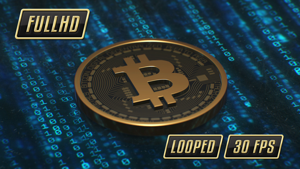 Bitcoin Coin Digital Binary Background Loop, Motion Graphics | VideoHive