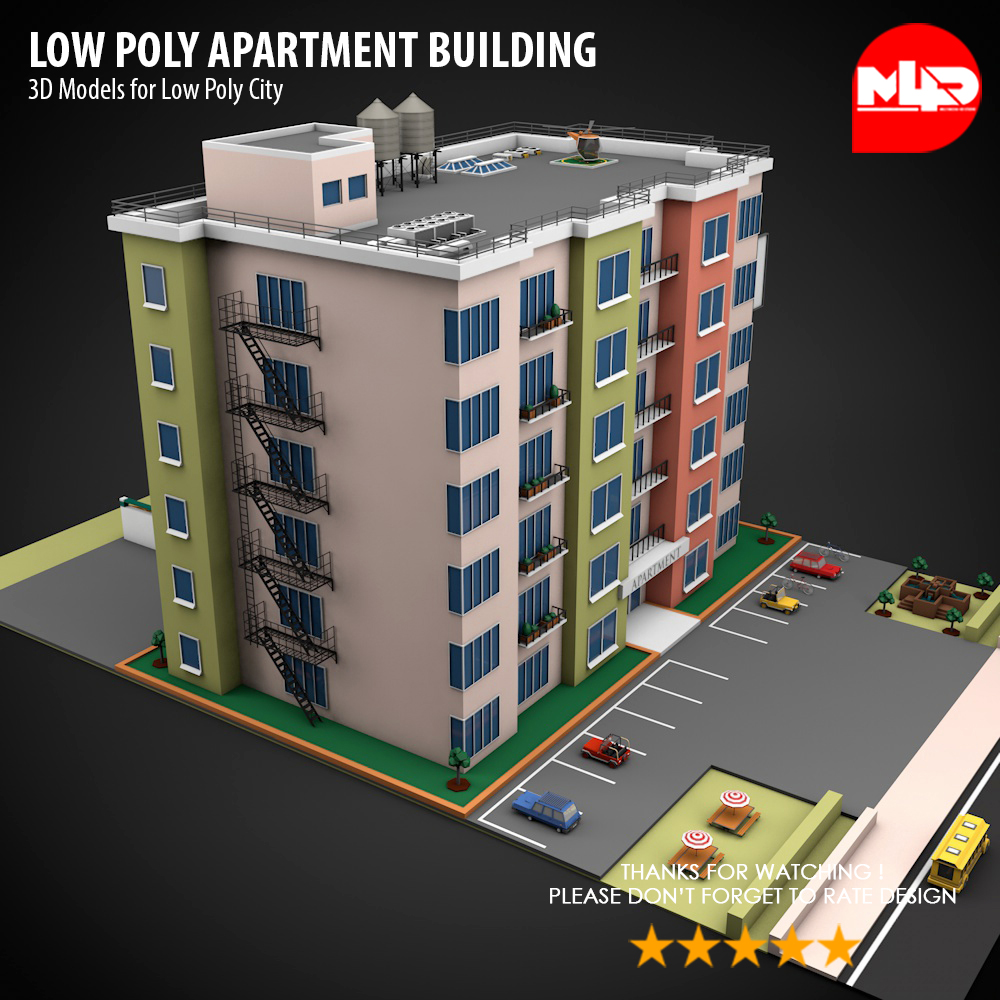 Low Poly Apartment Building by multimedia4d | 3DOcean