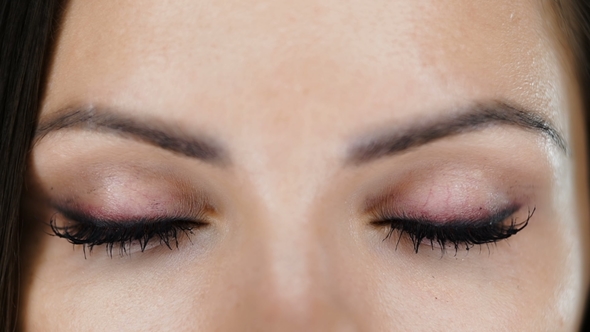 Woman Opening Her Eyes, Stock Footage | VideoHive