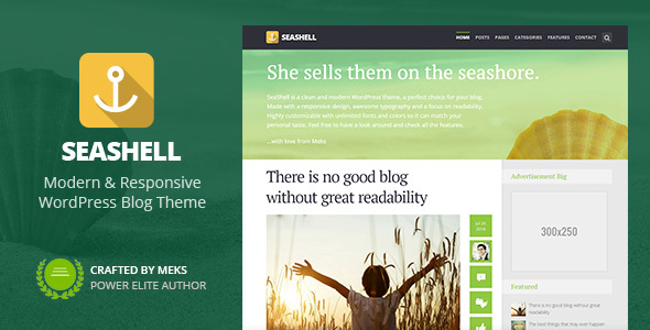 SeaShell - Modern Responsive WordPress Blog Theme by meks | ThemeForest