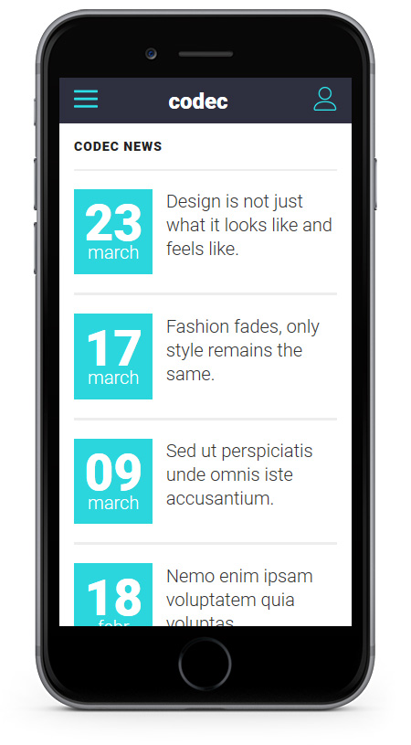 Codec Mobile Html Template By Mobiokit Themeforest