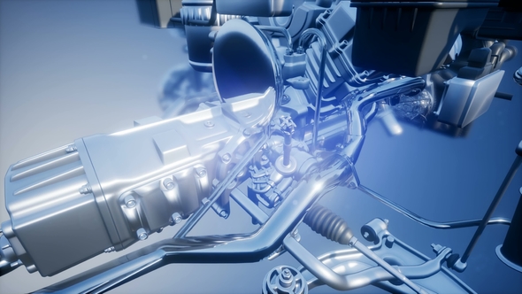 Detailed Car Engine and Other Parts, Motion Graphics | VideoHive