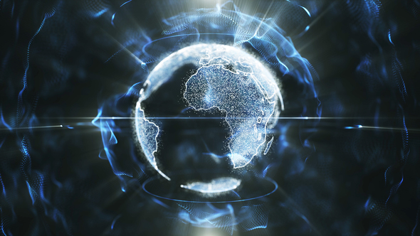 Technological Spinning Earth in Space Loop, Motion Graphics | VideoHive
