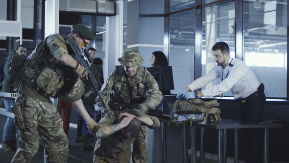 Airport Security Apprehending a Suspect, Stock Footage | VideoHive