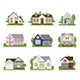 Set of Cottage House Icons, Vectors | GraphicRiver