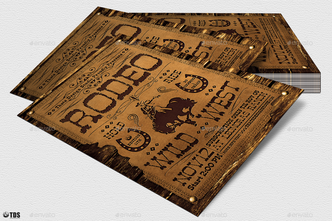 Western Rodeo Flyer Template V2, Print Templates | GraphicRiver