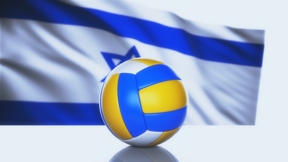 Volleyball Ball with Israel Flag, Motion Graphics | VideoHive