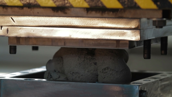 Production Modern Press For Plastic Tile at Plant, Stock Footage ...