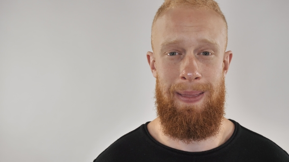 The Happy Red-haired Guy Laughs. Portrait, Stock Footage | VideoHive