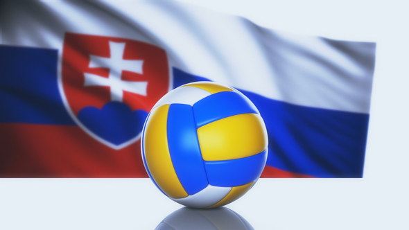 Volleyball Ball with Slovakia Flag, Motion Graphics | VideoHive