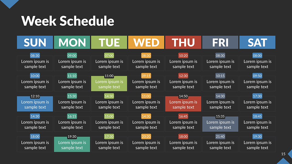 Week and Day Planning Keynote Presentation Template, Presentation Templates