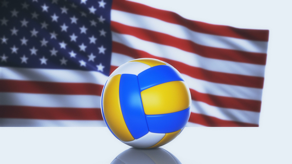 Volleyball Ball with United States Flag, Motion Graphics | VideoHive