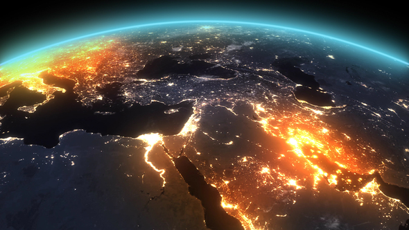 4K Earth Night Middle East, Motion Graphics | VideoHive