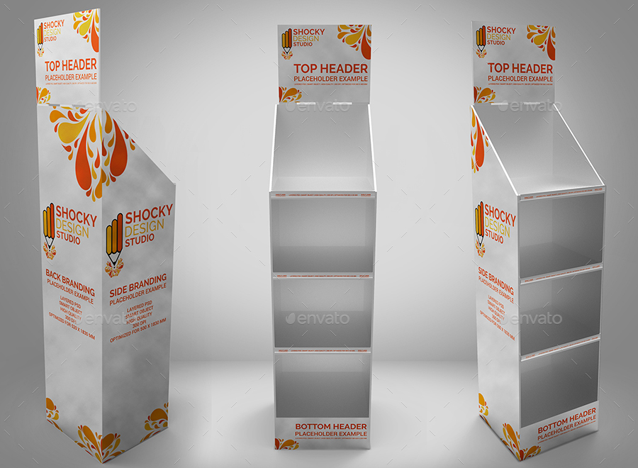 Promotional Store Shelf Stand Mockup, Graphics | GraphicRiver