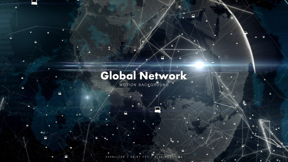 Global Network with Laptops, Motion Graphics | VideoHive